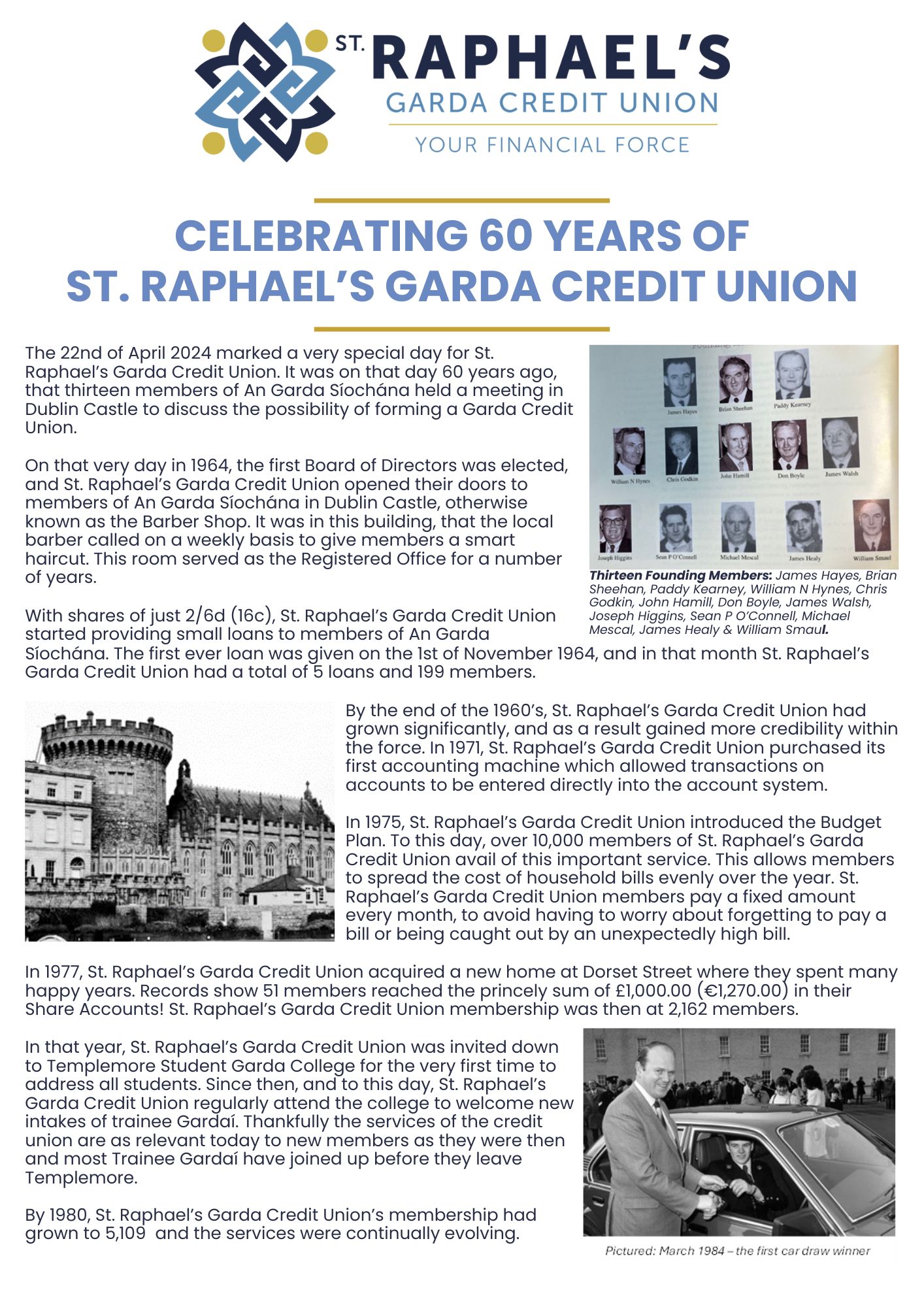 Celebrating 60 Years of St. Raphael's Garda Credit Union - St Raphaels ...