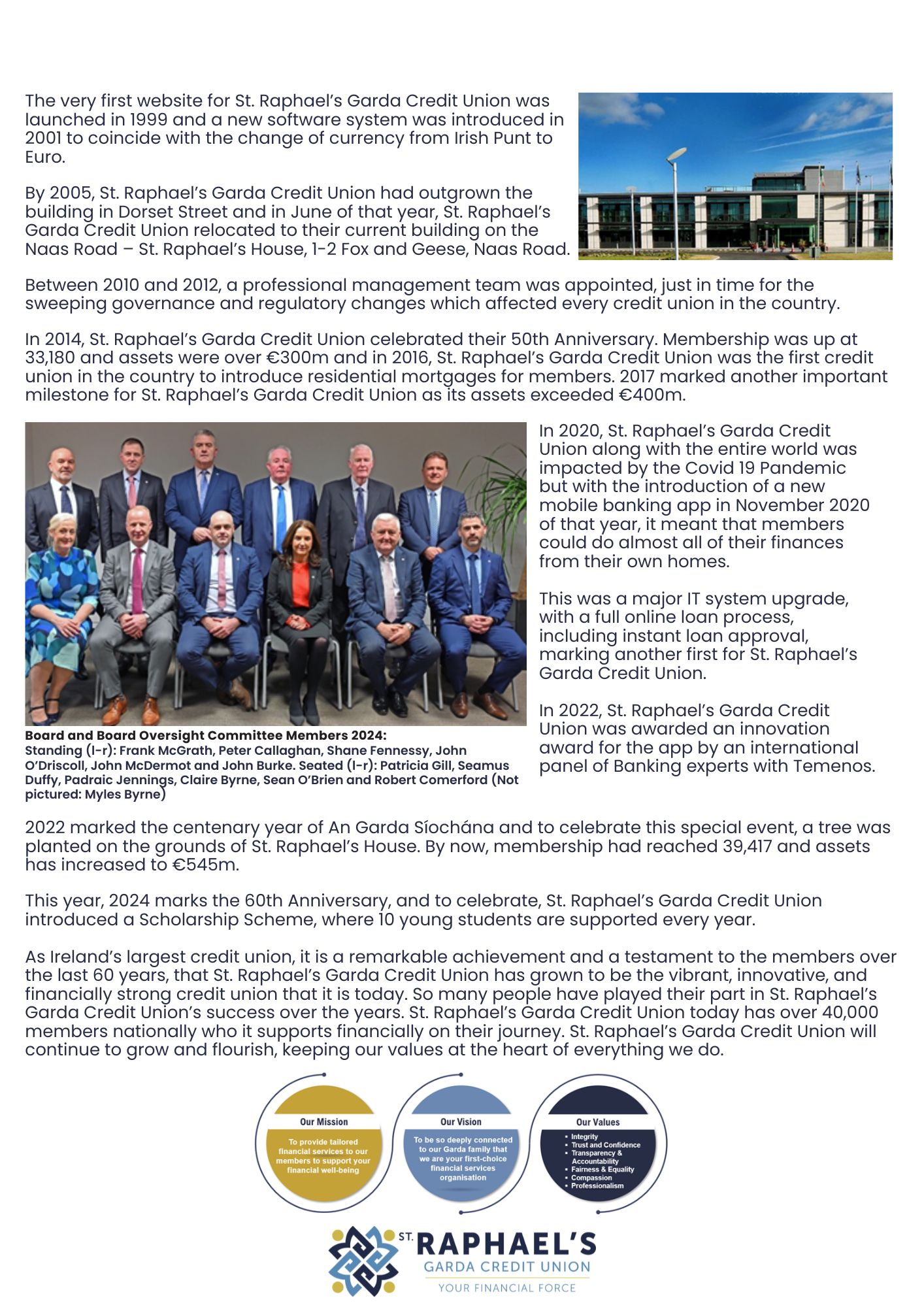 Celebrating 60 Years of St. Raphael's Garda Credit Union - St Raphaels ...